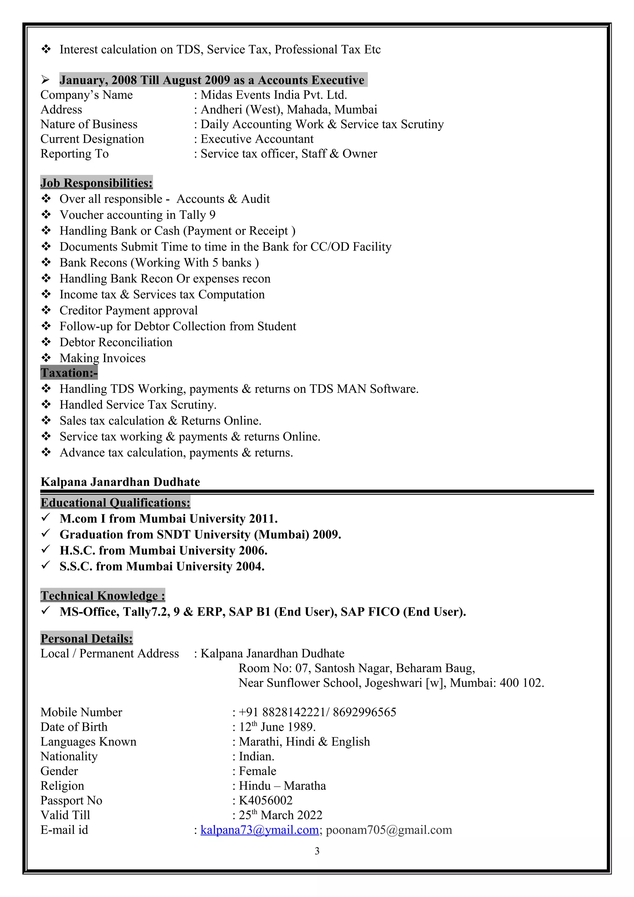 Kalpana CV | PDF