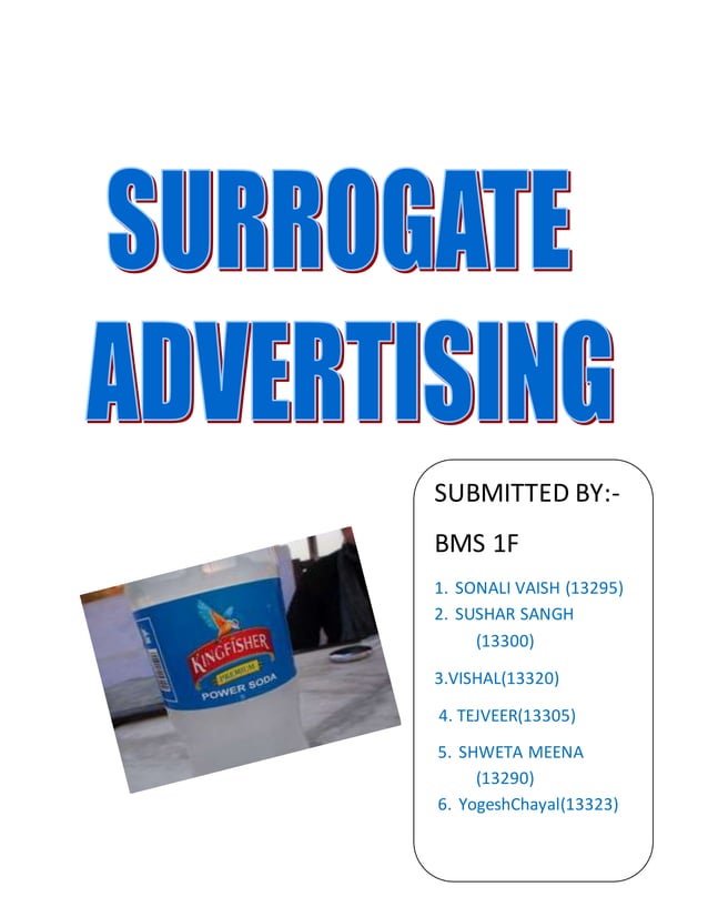 surrogate advertising full report | DOCX | Advertising Industry ...