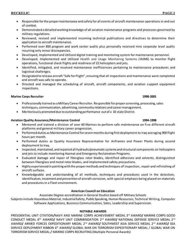 Gary Beckelic Working Resume 2017 | DOCX