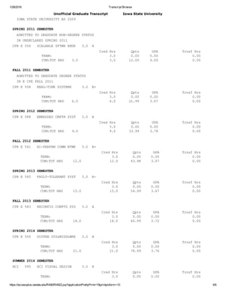 Transcript | PDF | Undergraduate Education | College Education