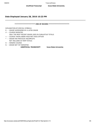 Transcript | PDF | Undergraduate Education | College Education