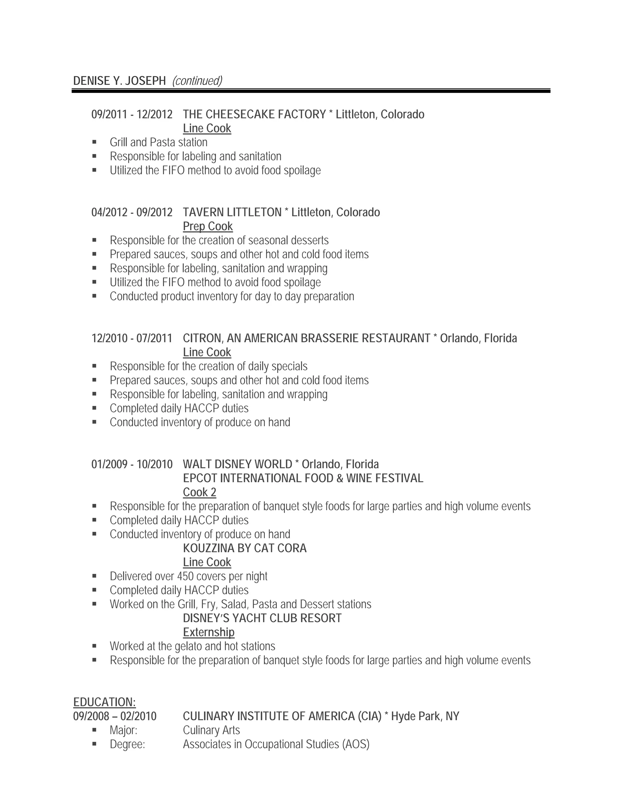 Denise Y Joseph Resume 2015 | PDF