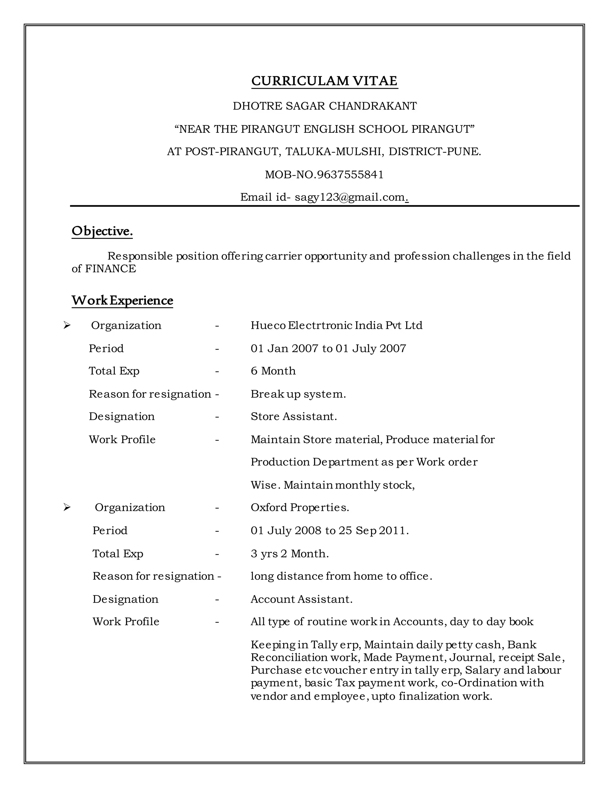 CURRICULAM VITAE | PDF