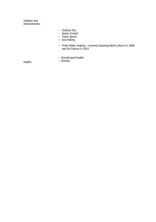JJ SCHEEPERS CV | PDF