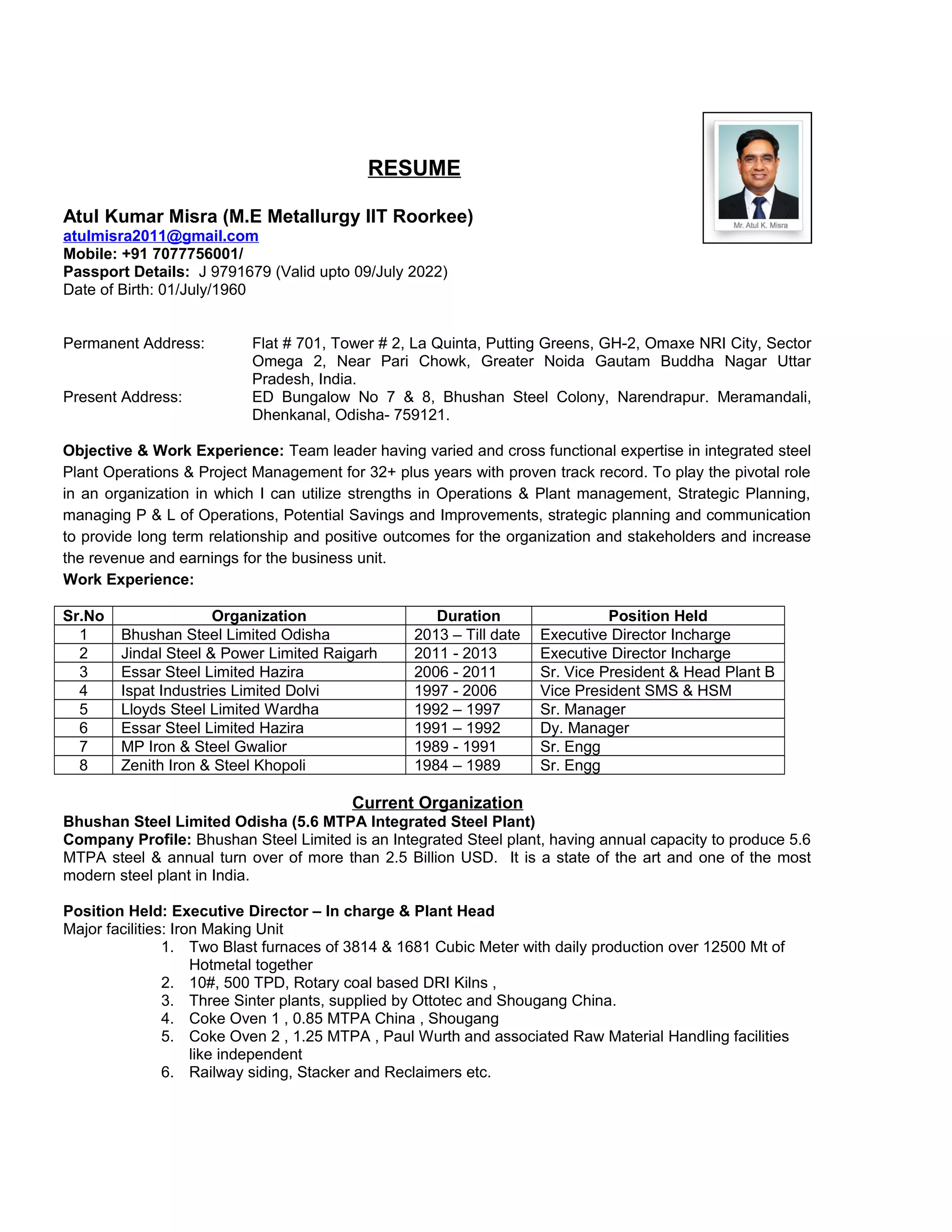 ATUL K. MISRA CV | DOC