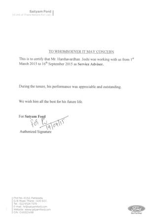 Work Experience Certificate | PDF