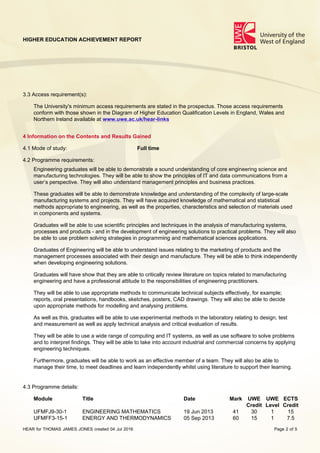 hear eng bsc | PDF | Undergraduate Education | College Education