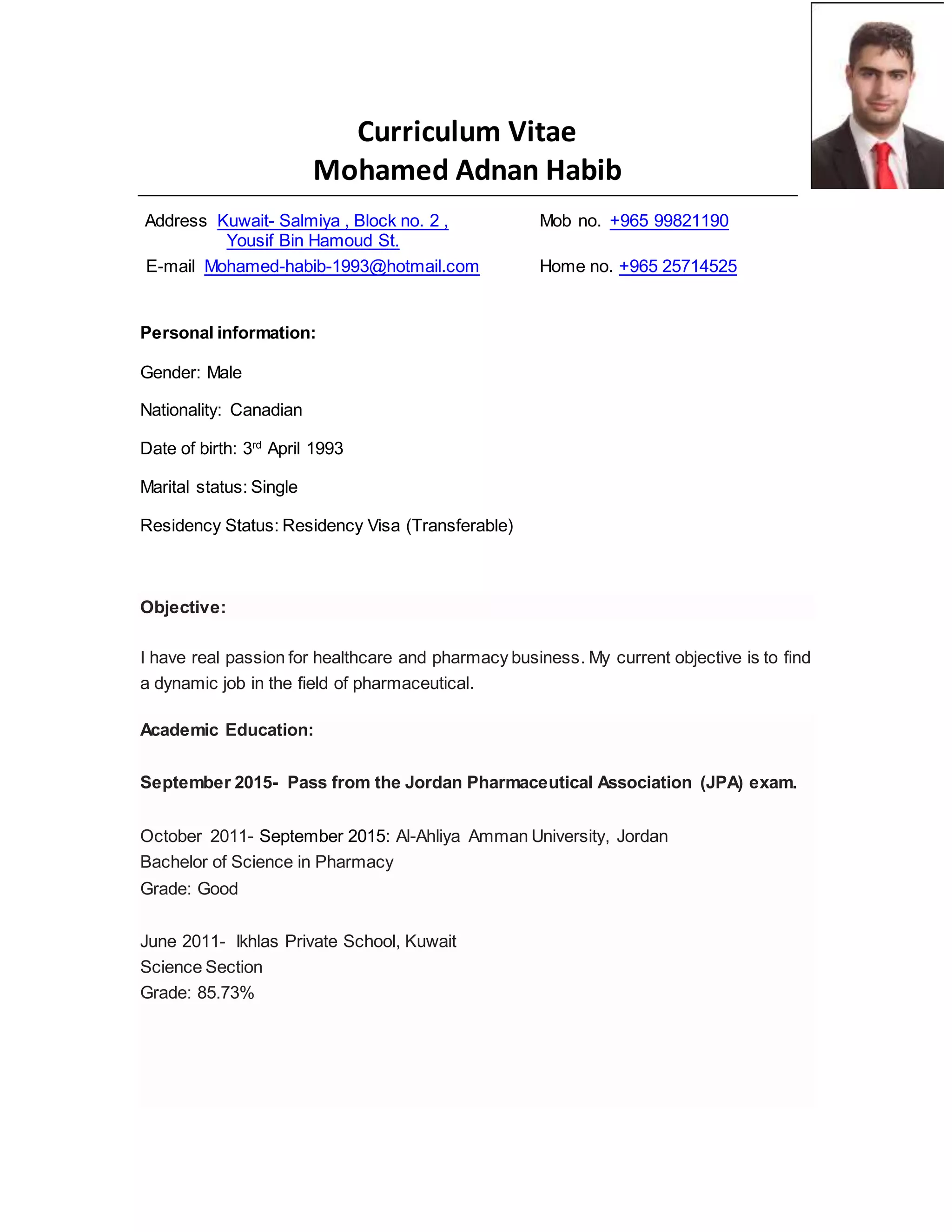 habib cv new | DOCX
