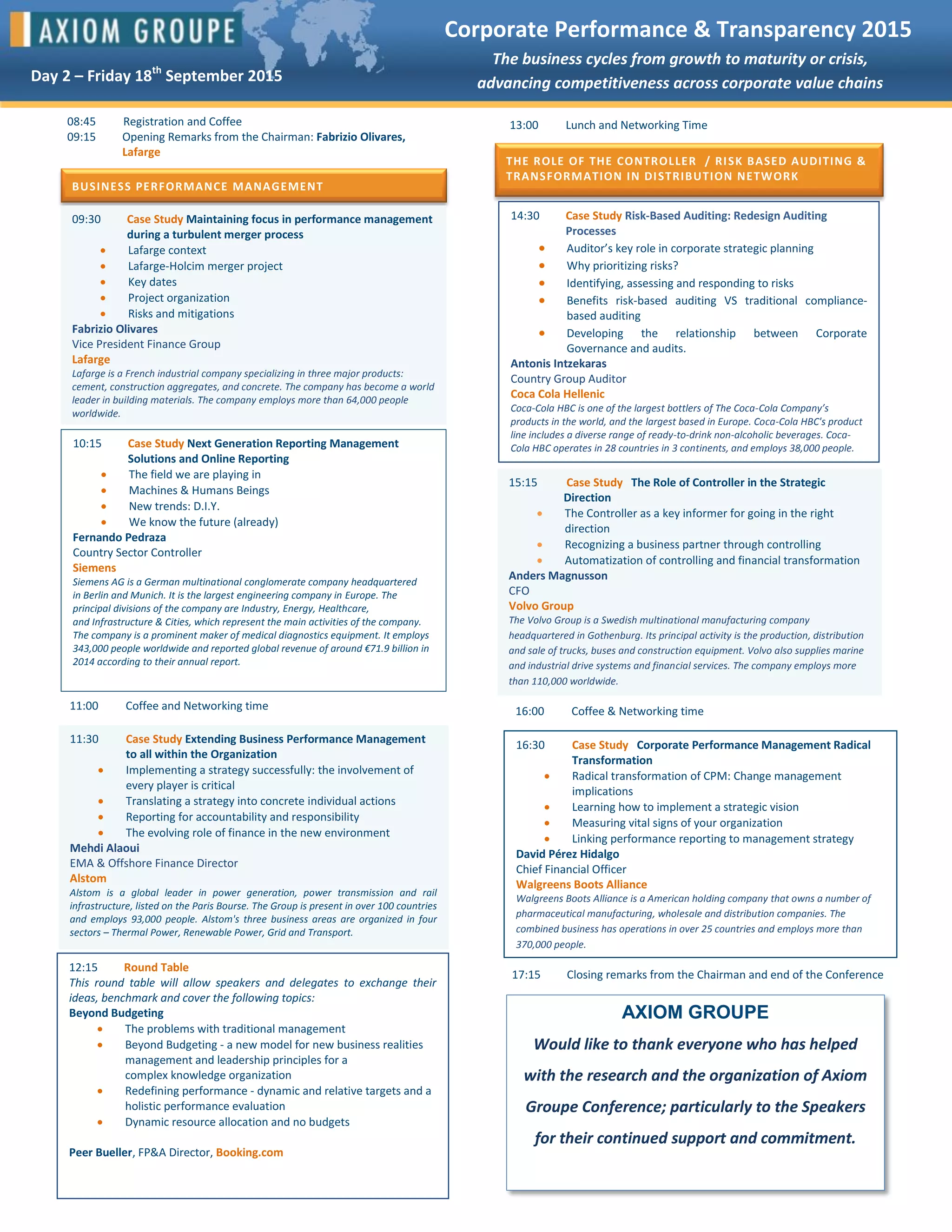 Corporate Performance Transparency Sep2015 | PDF