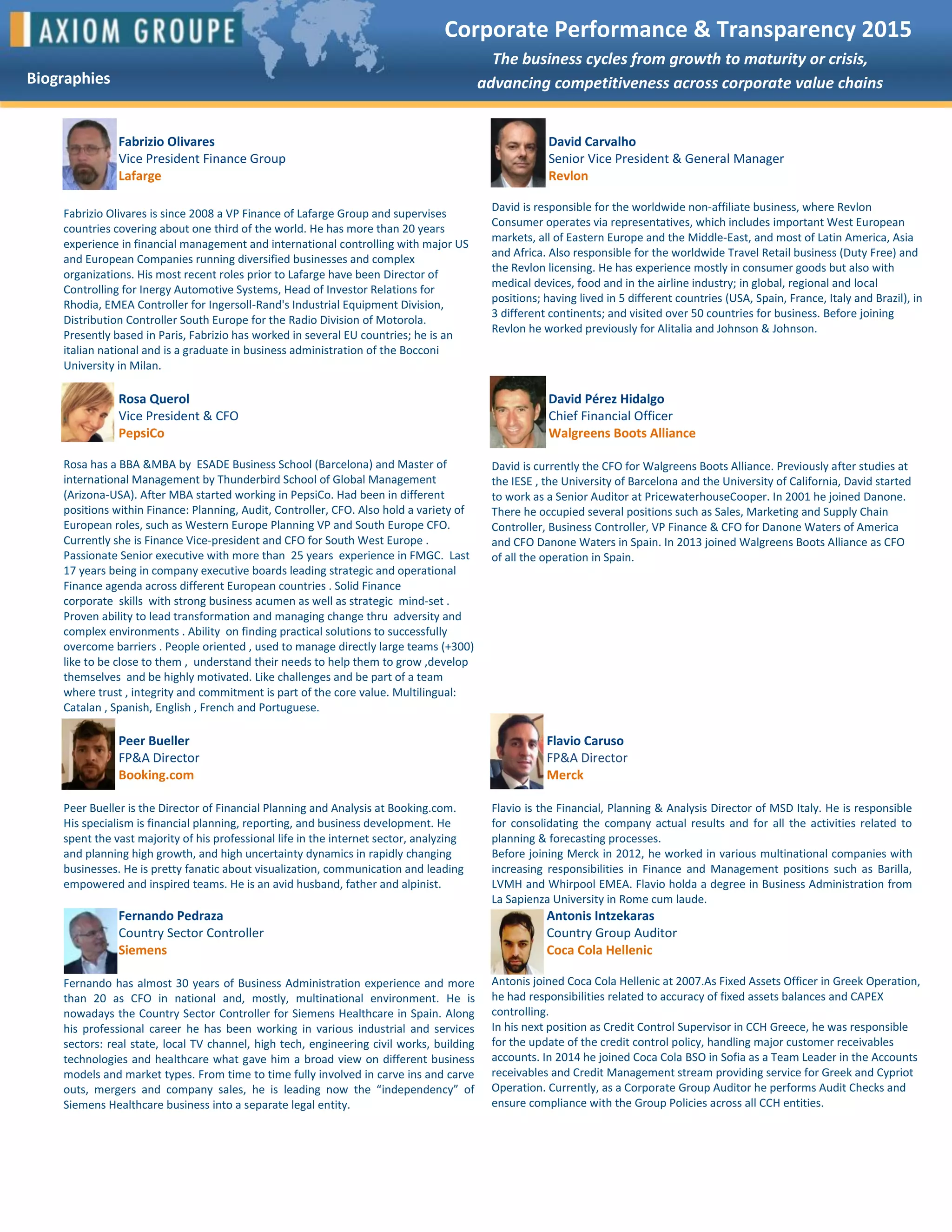 Corporate Performance Transparency Sep2015 | PDF