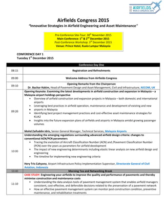 Airfields World Congress 2015 - Latest Program | PDF | Air Travel ...