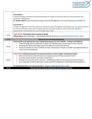 Airfields World Congress 2015 - Latest Program | PDF | Air Travel ...