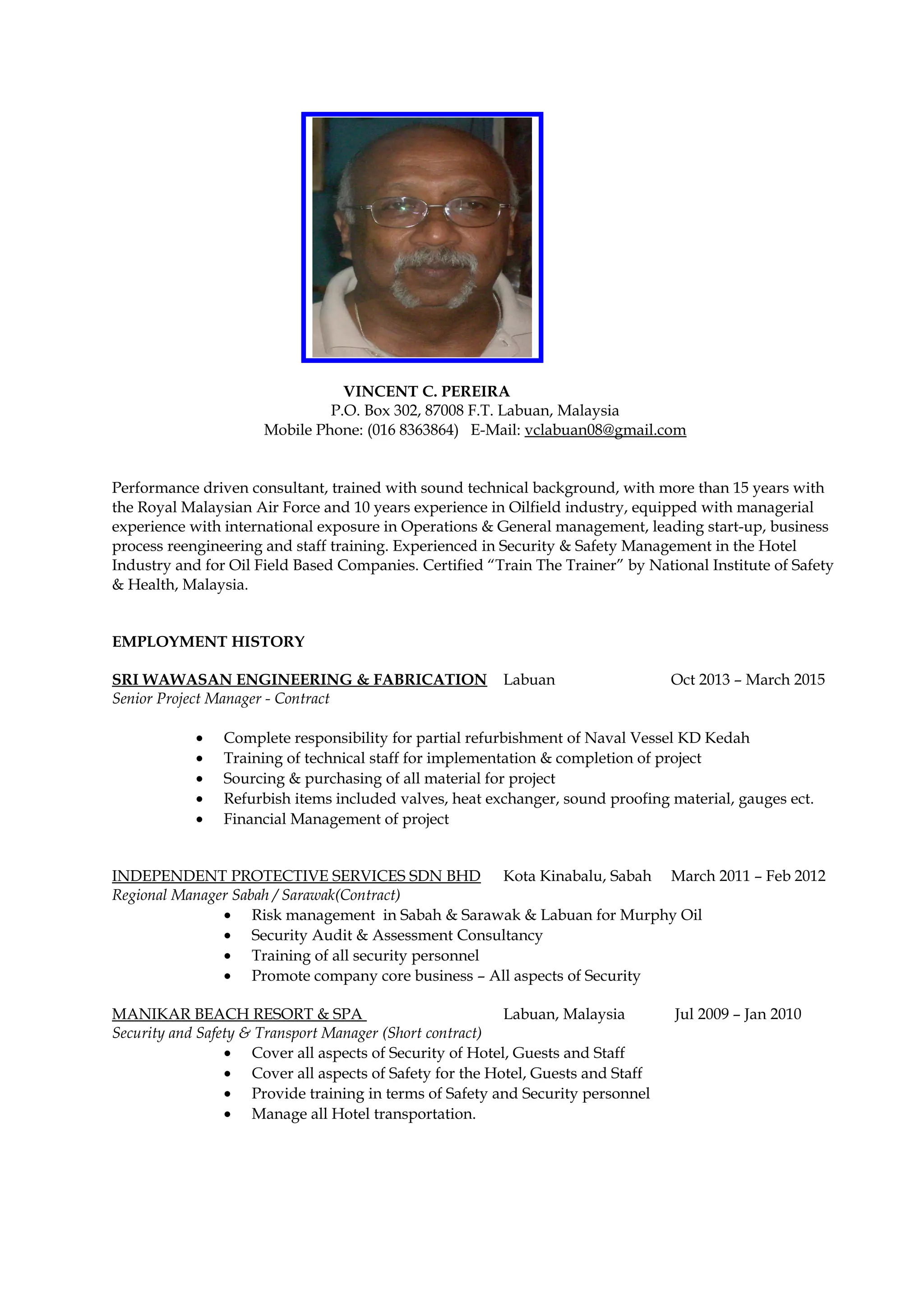 VINCENT PEREIRA CV | PDF
