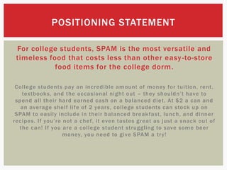 SPAM Powerpoint - without video | PPT