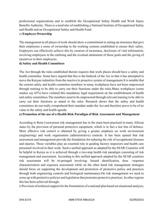 Occupational Safety and Health Culture as a Fundamental Area in ...