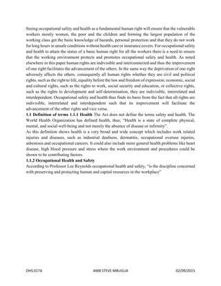 Occupational Safety and Health Culture as a Fundamental Area in ...