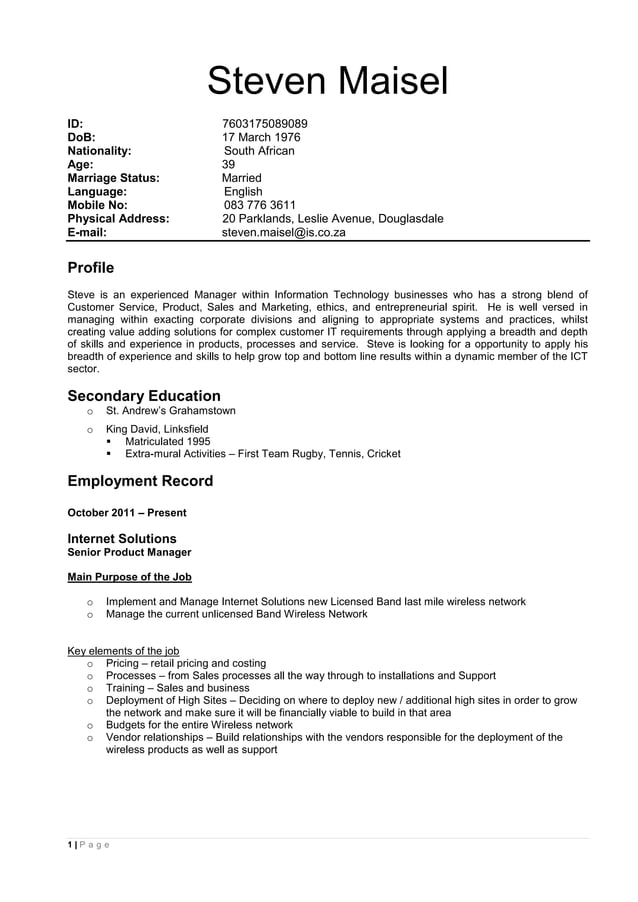 Steven Maisel CV May 2015 | PDF