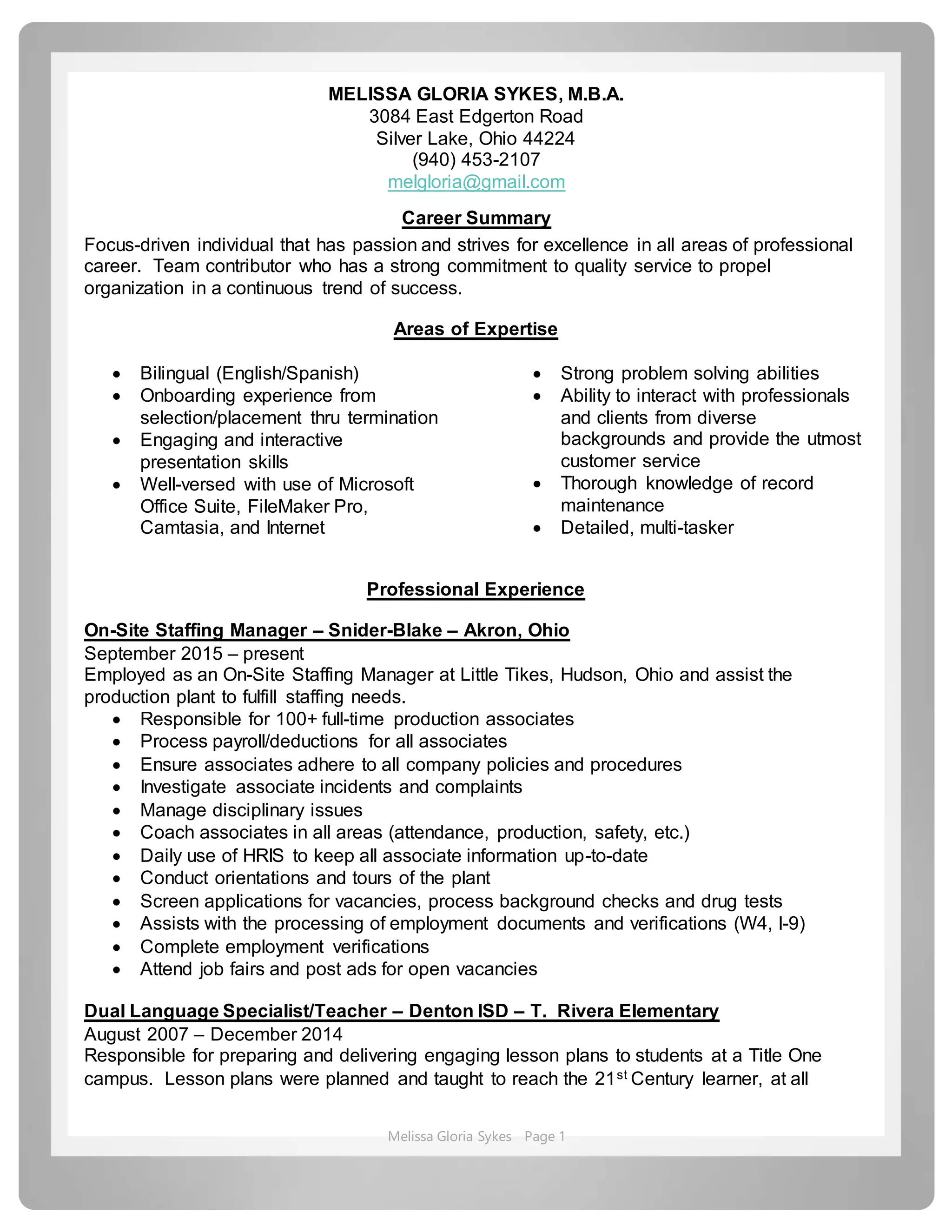Sykes - Resume | DOCX