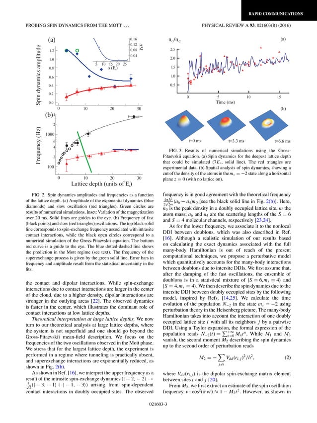 Probing spin dynamics from the Mott insulating to the superfluid regime in a dipolar lattice gas ...
