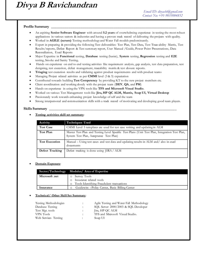 DivyaBRavichandran-Senior Software Engineer | PDF