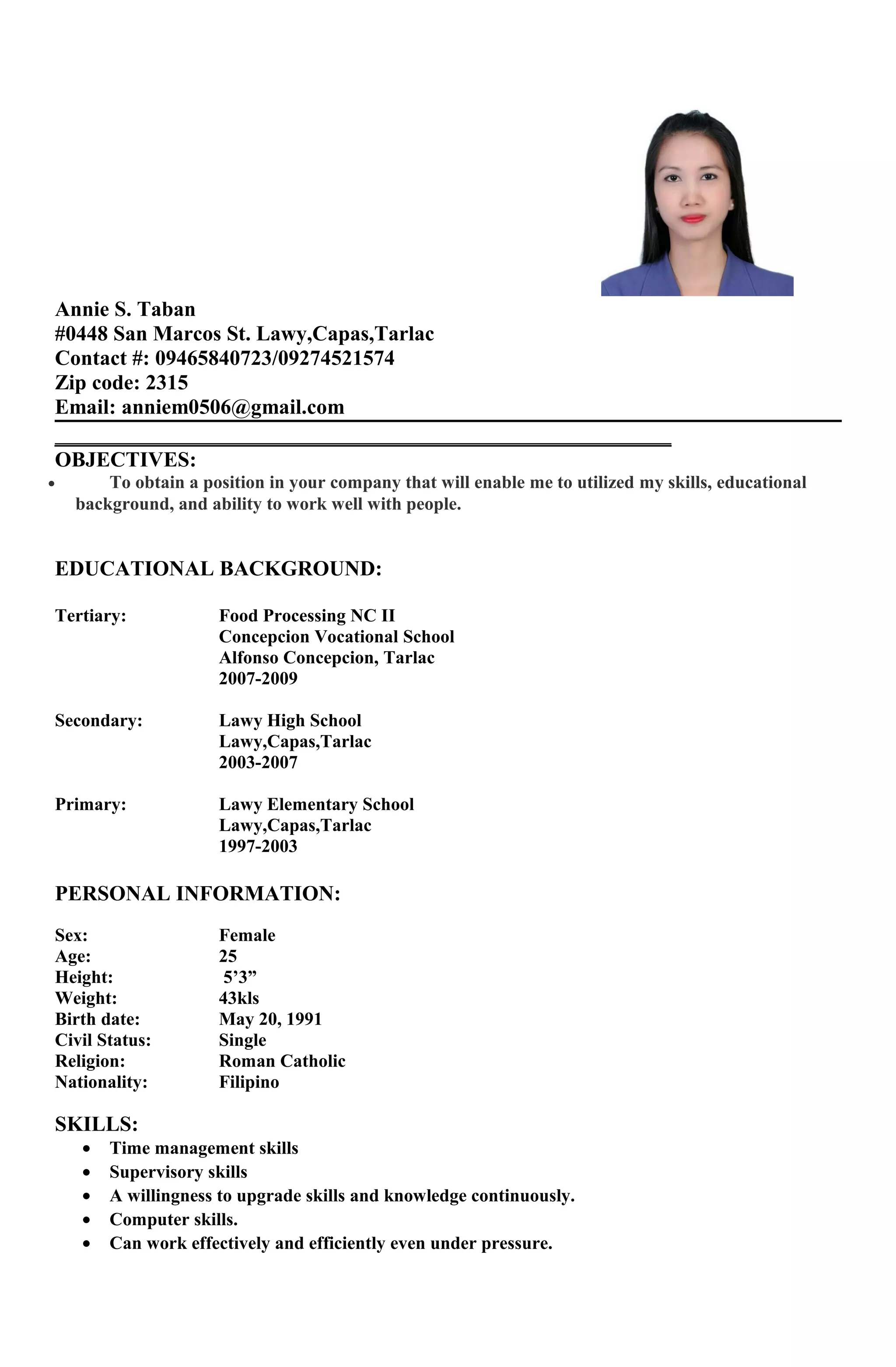 Annie-S-resume | DOC