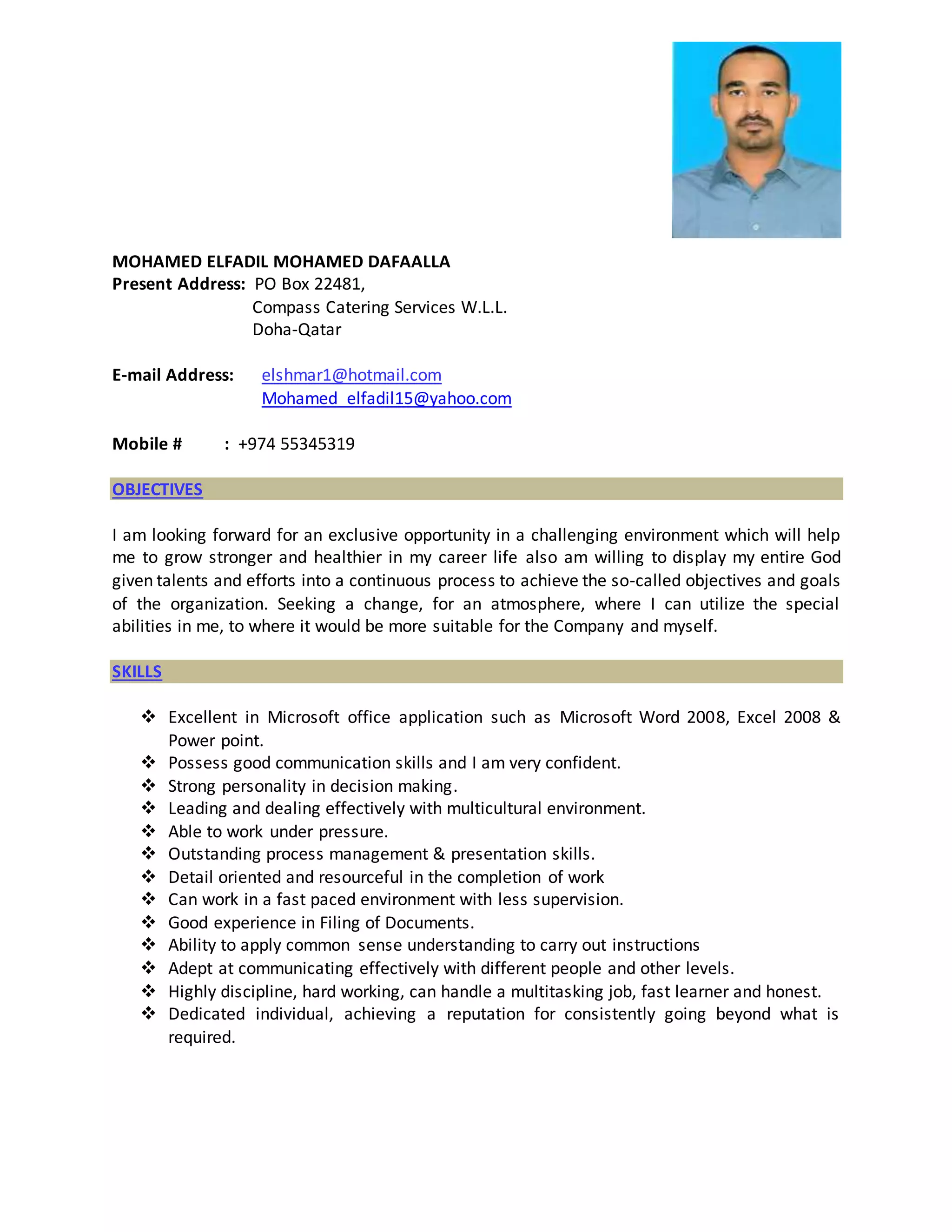 MOHAMED cv | DOCX | Business Accounting & Finance | Business