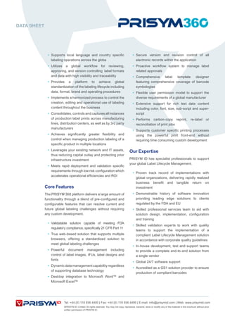 PRISYM 360 EU Datasheet | PDF