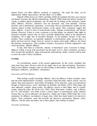 Literature review on policy diffusion | DOCX