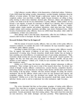 Literature review on policy diffusion | DOCX