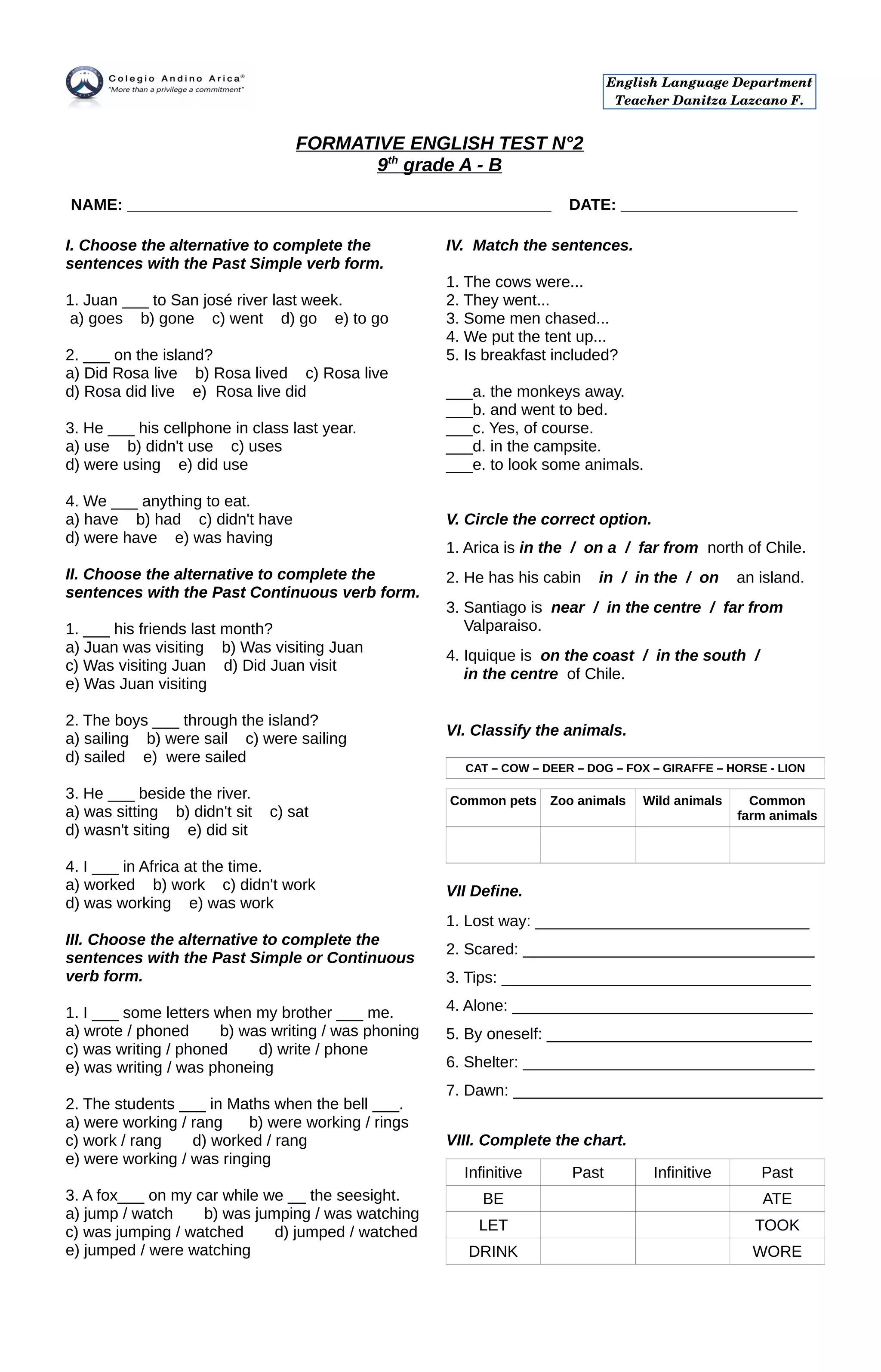 Back to Nature formative test | PDF | South America Travel | Travel ...