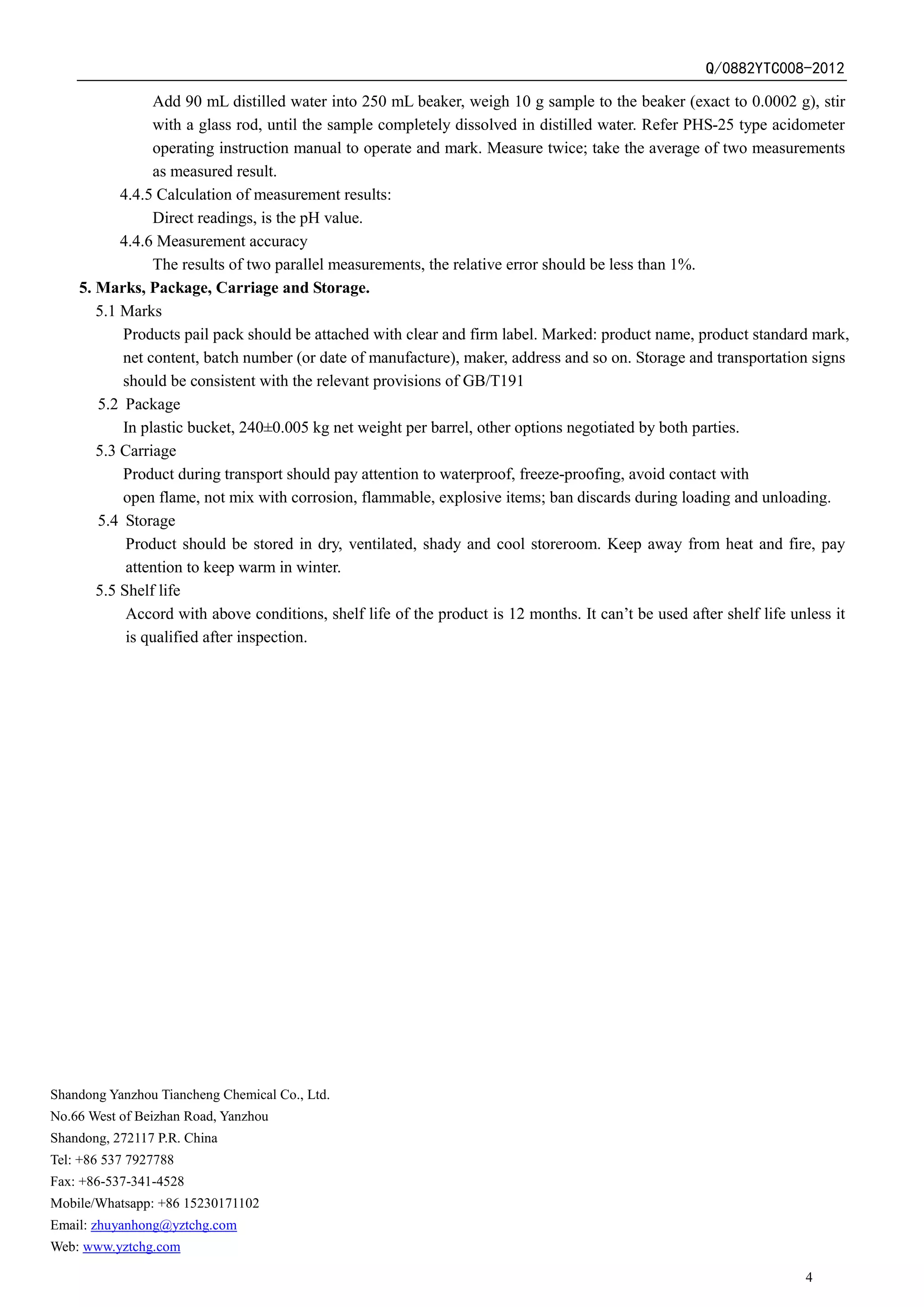 Cationic reagent PTAC 65% information | PDF