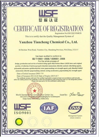 Cationic reagent PTAC 65% information | PDF