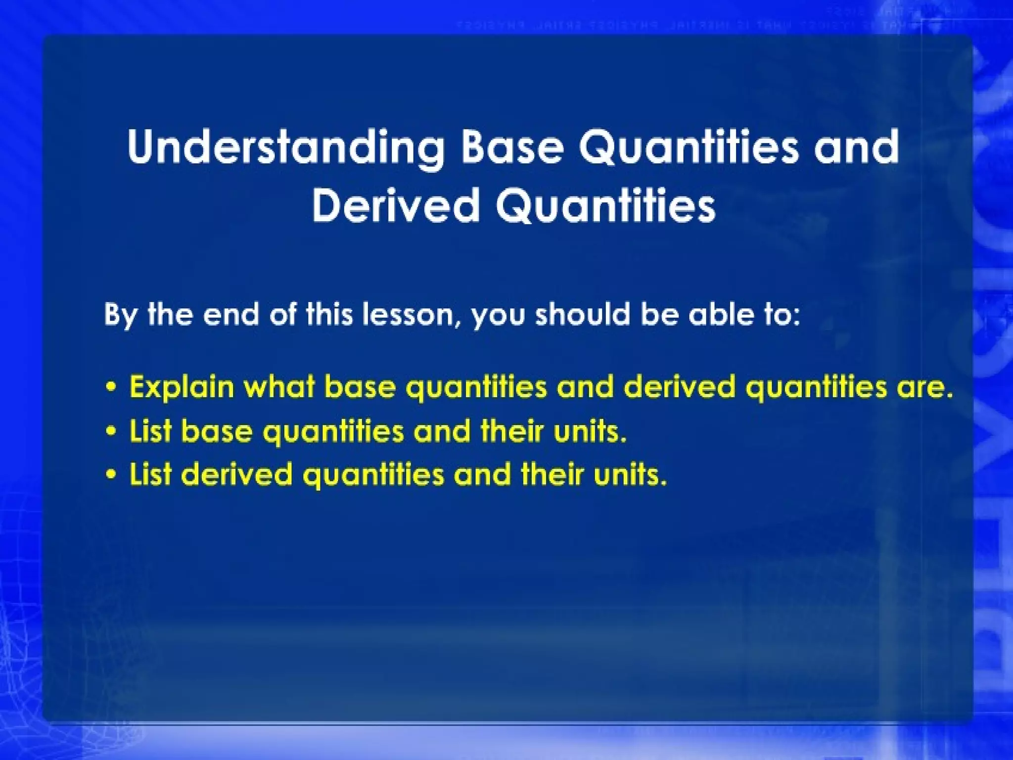 2 Base And Derived Quantities | PPT