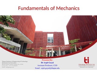 Engineering Mechanics required for btech 1sy year students | PPT