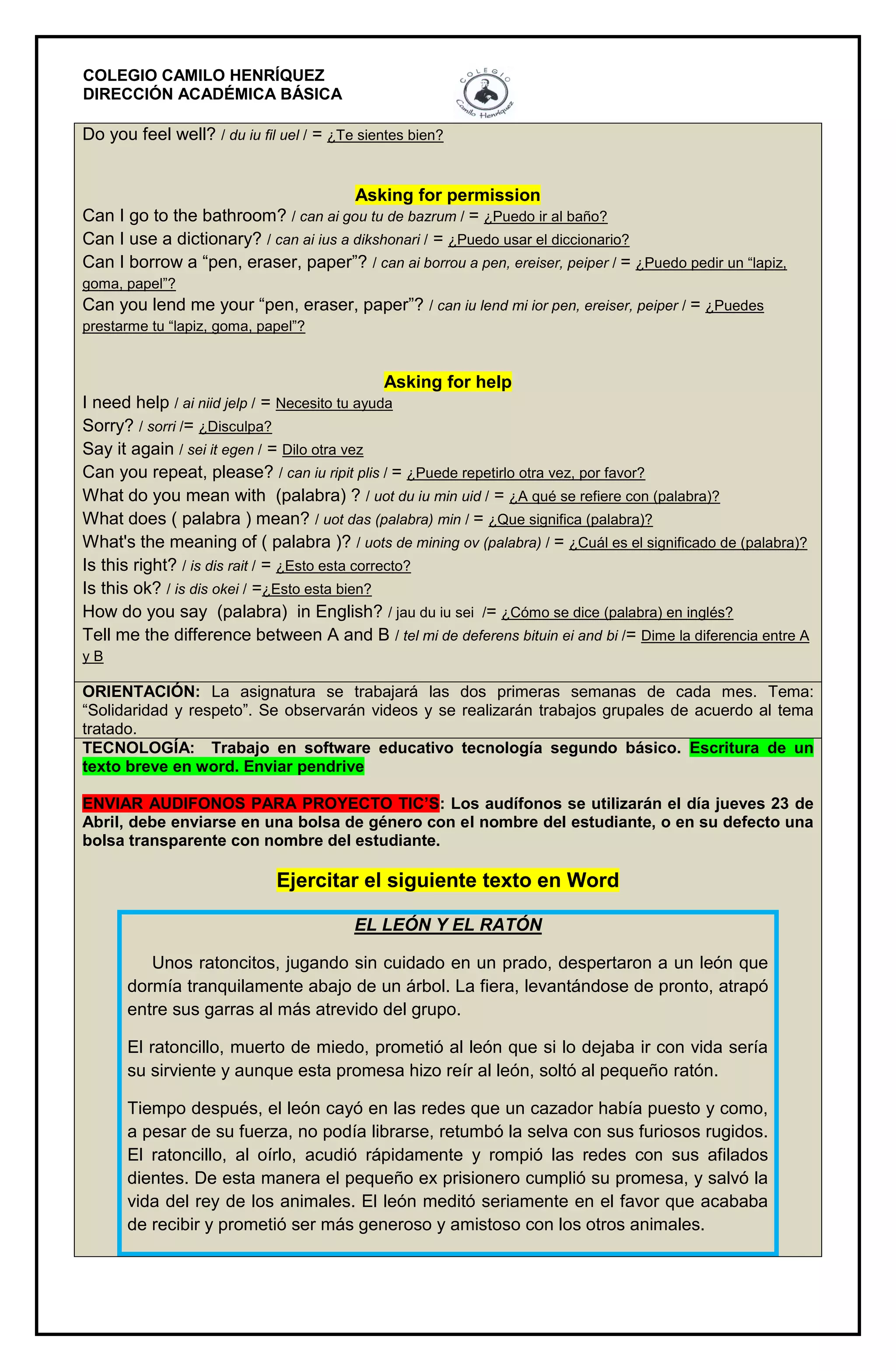 2°basico a | PDF