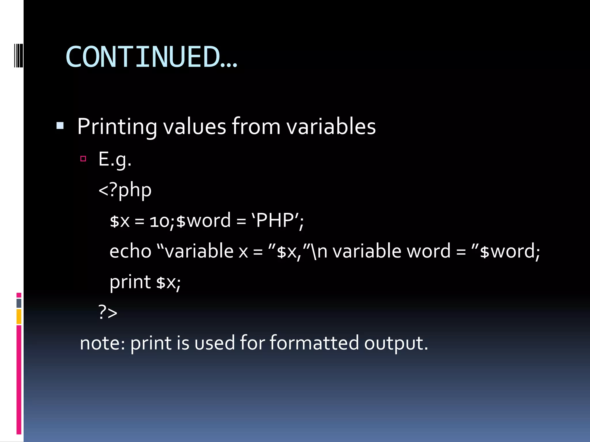 basics of php | PPTX | Web Development | Internet