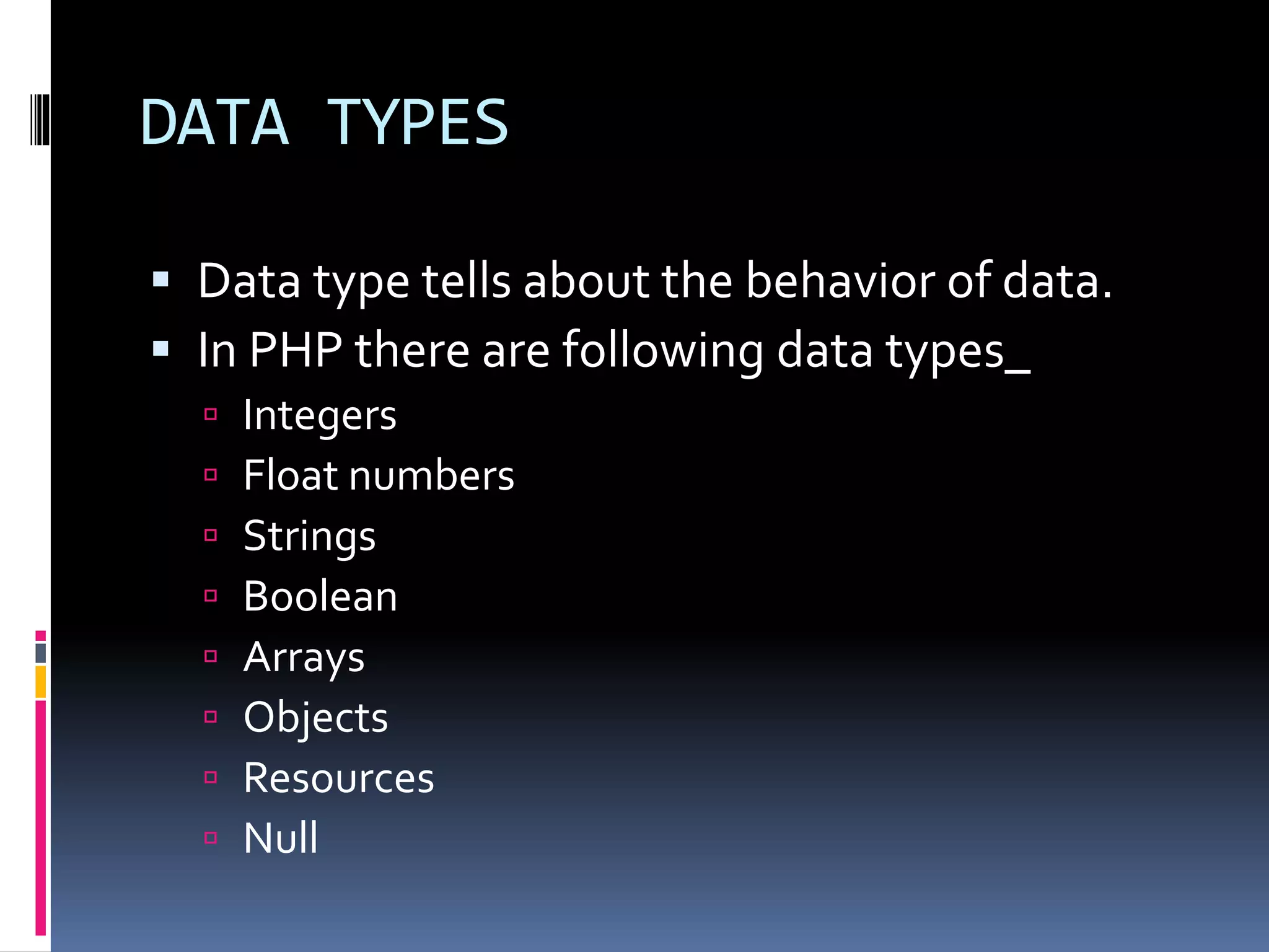 basics of php | PPTX | Web Development | Internet