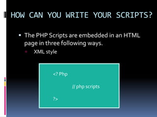 Basics Of Php | Ppt