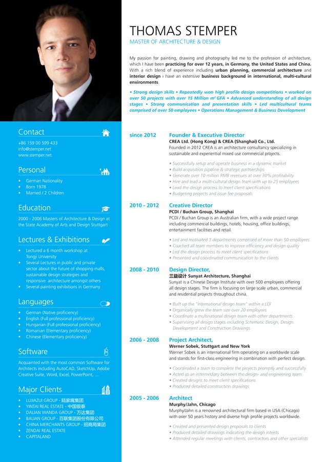 Thomas Stemper CV 2016 | PDF | Civil Engineering Industry | Industries