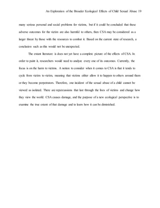 Ecological Effects of CSA | DOCX