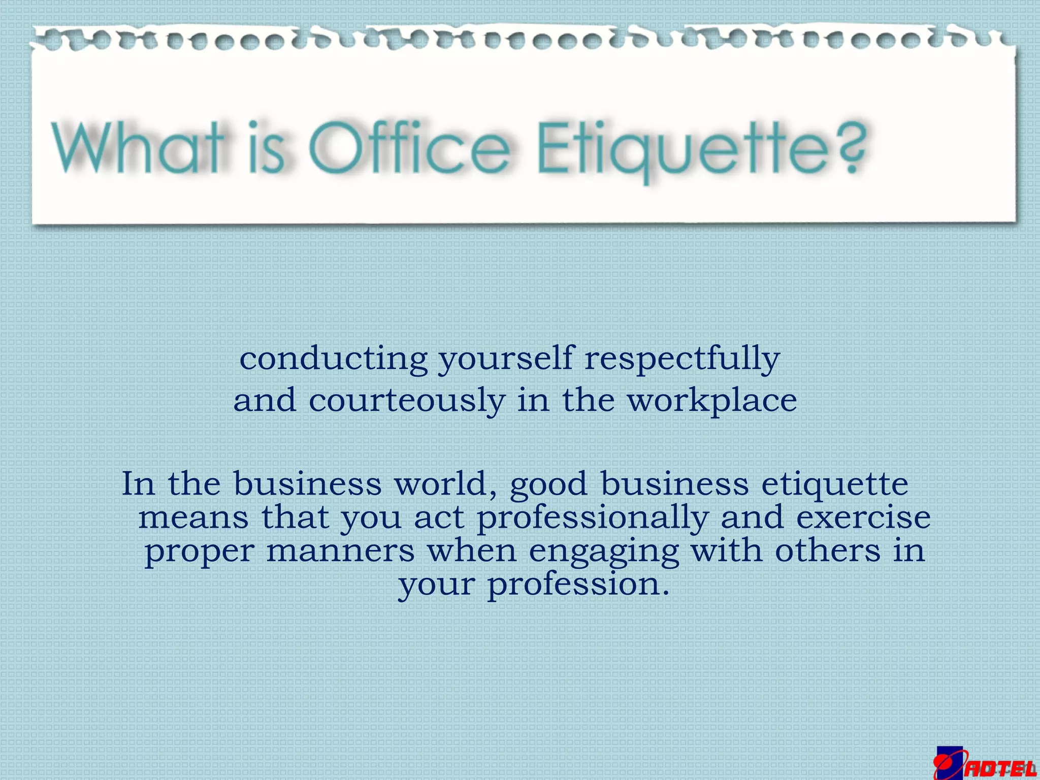 Basic Workplace Etiquett | PPT
