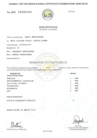 Pass Certificate ISC Exam | PDF