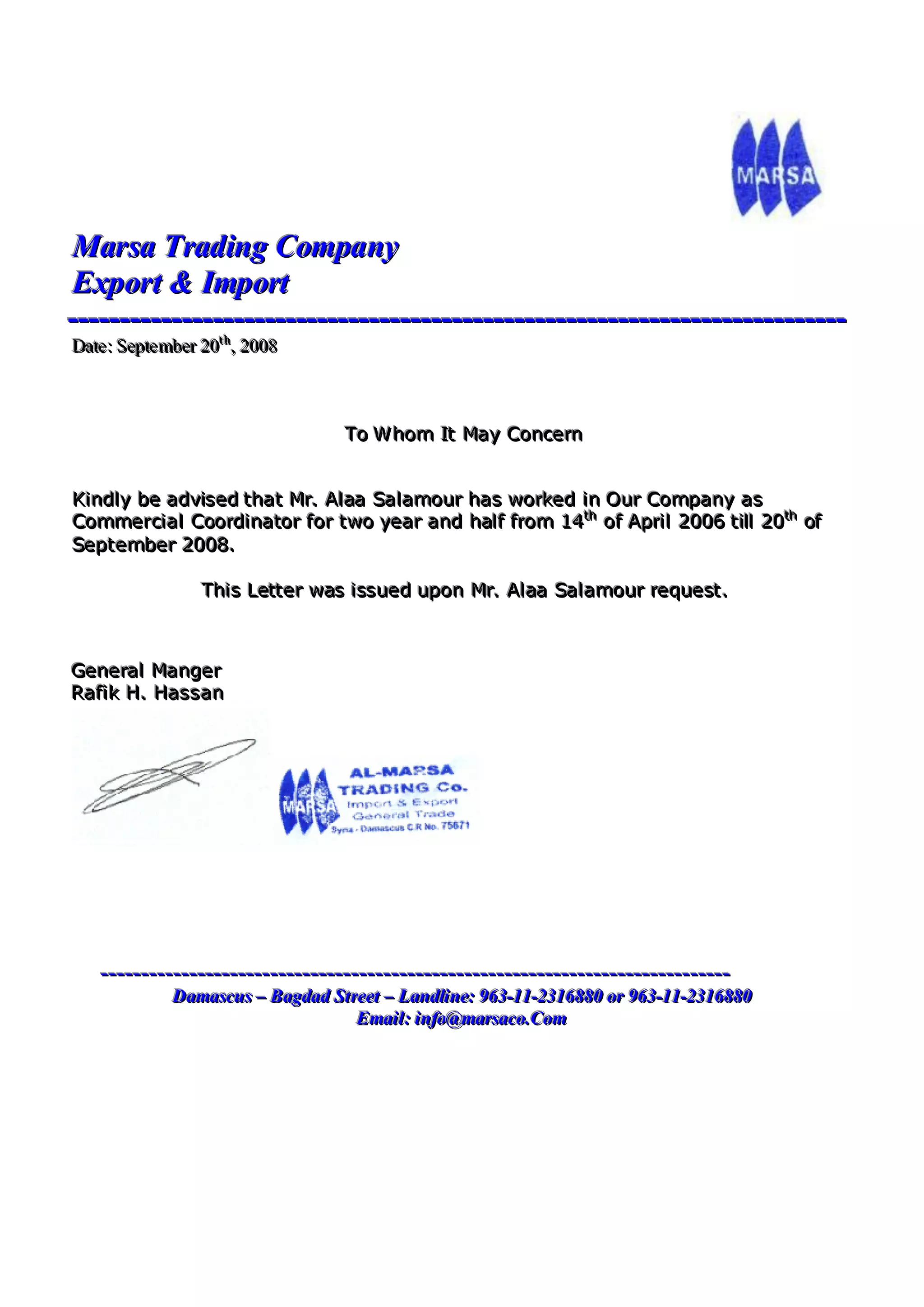 Marsa Certificate-EN | PDF