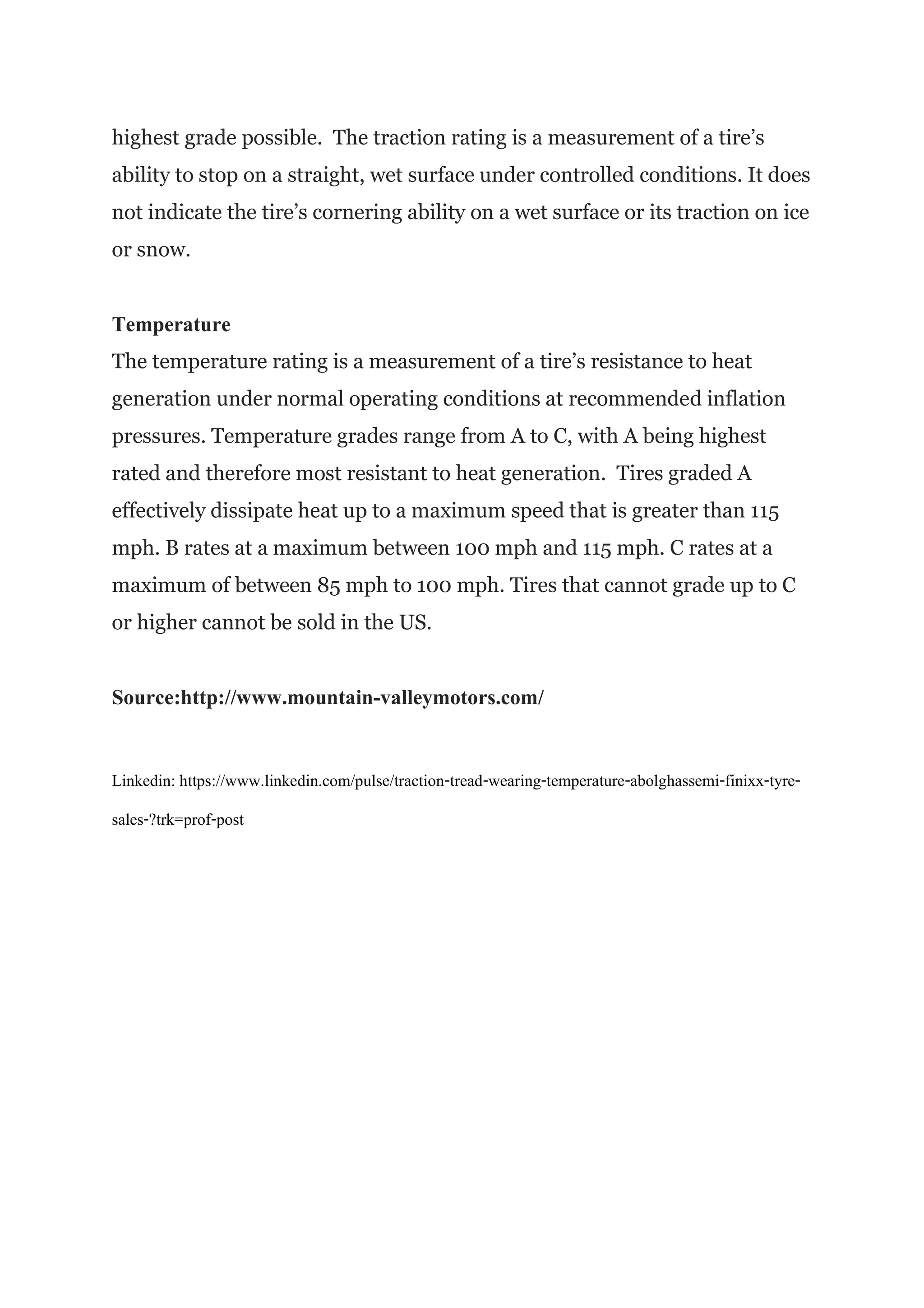 Traction, tread wearing and temperature | PDF