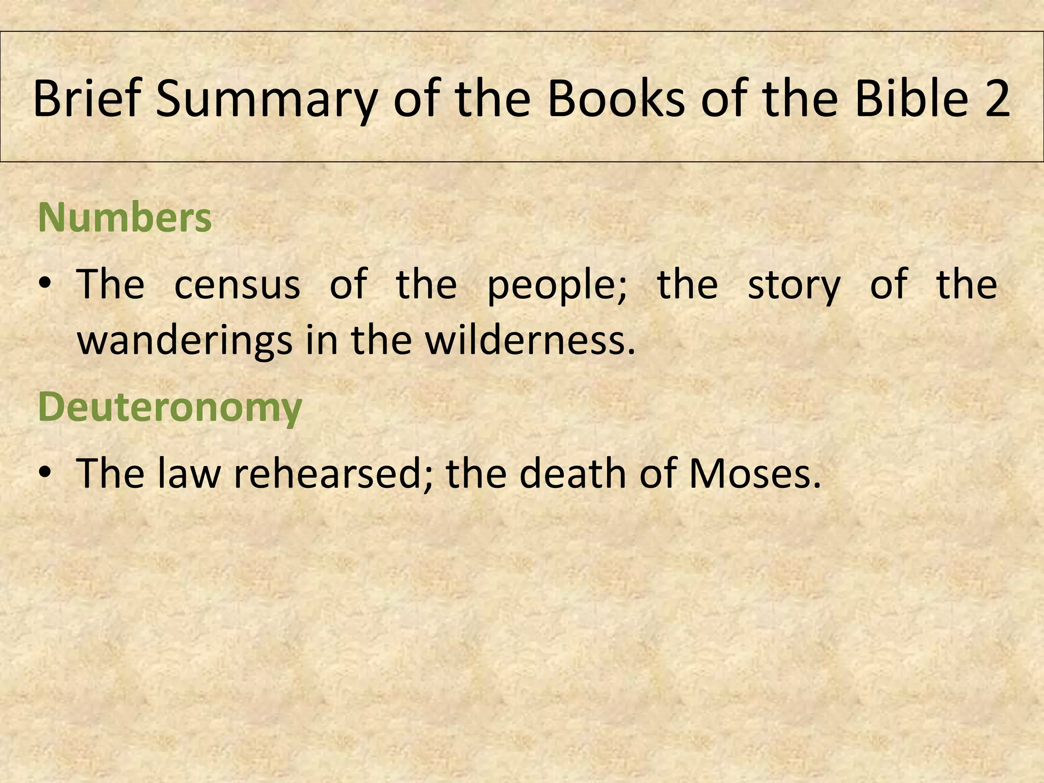 Basic Bible Survey Lesson 2 Old Testament | PPTX