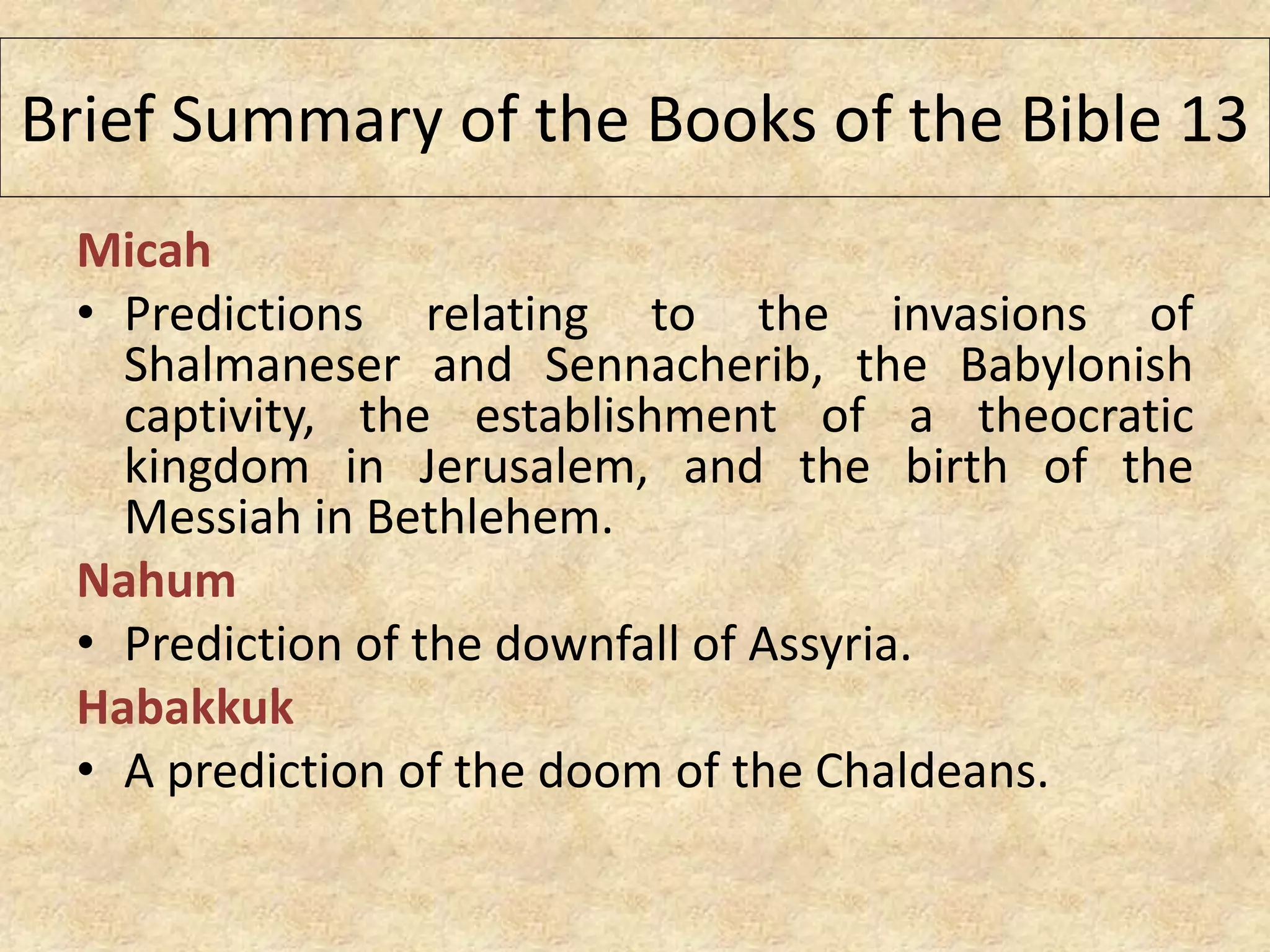 Basic Bible Survey Lesson 2 Old Testament | PPTX