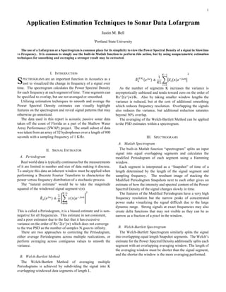 Application of Estimation Techniques to Sonar Lofargram | PDF