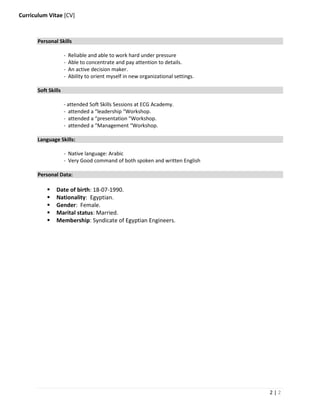 Eman Mohamed CV | PDF | Civil Engineering Industry | Industries