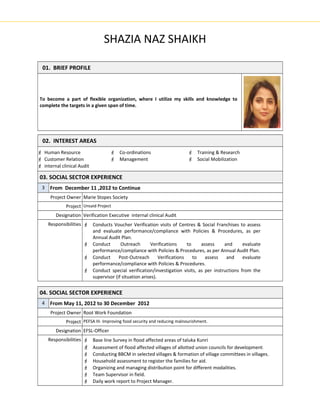 Shazia shaikh CV khi Final | DOC