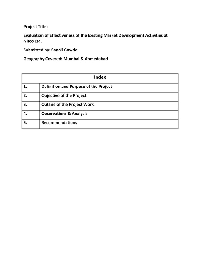 Project Report MDA | PDF